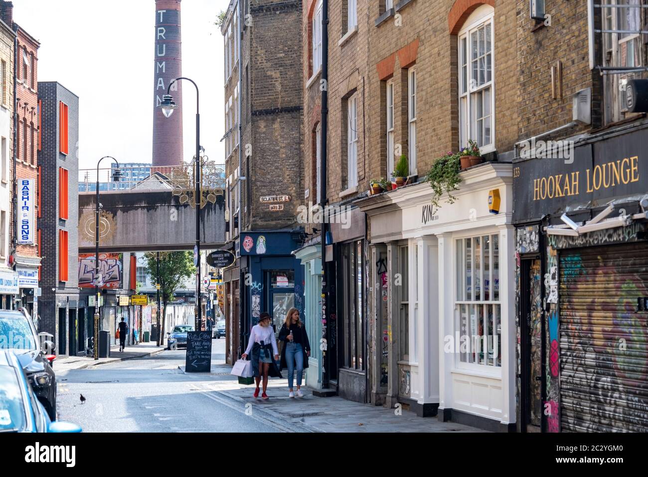 LONDON- JUNE, 2020: Brick Lane, a landmark street in the East End of ...