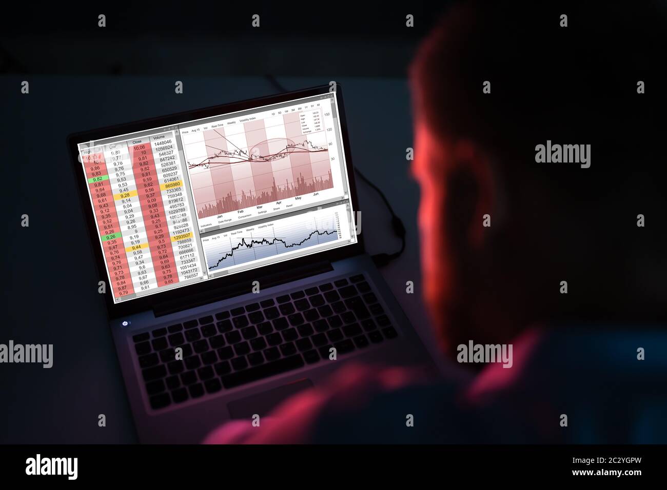 Portrait Of Young Businessman Using Computer At Desk Stock Photo - Alamy
