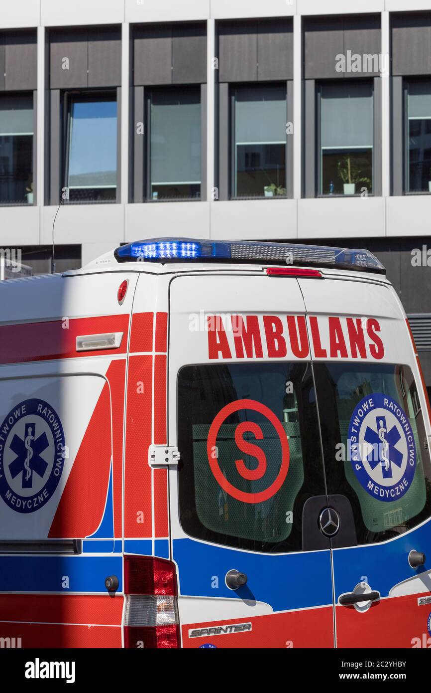 Ambulance on the signal, quick help in saving health and life Stock ...