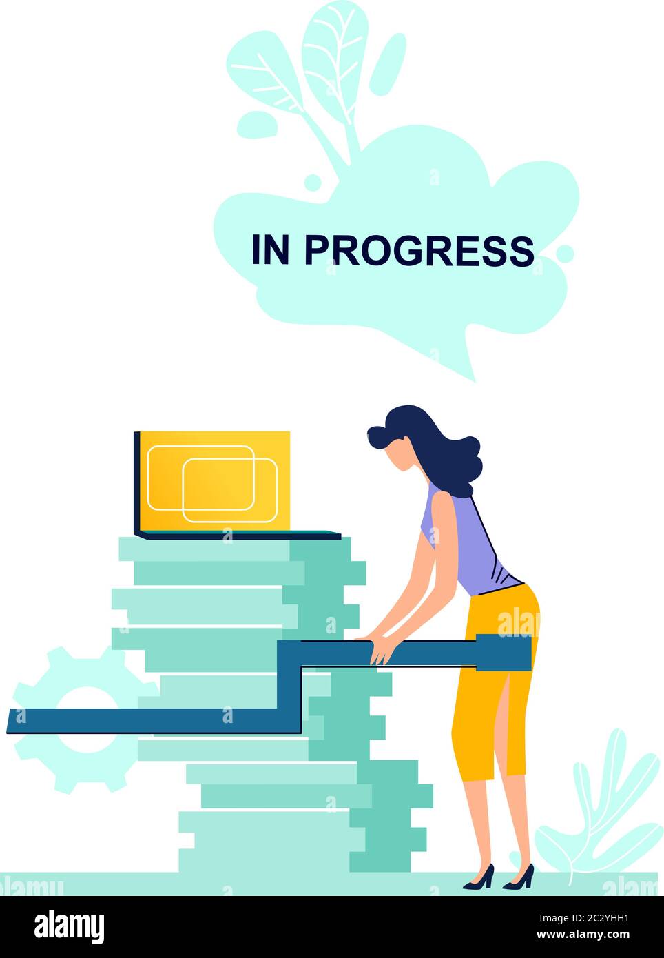 In progress business concept vector illustration. Part of teamwork ...