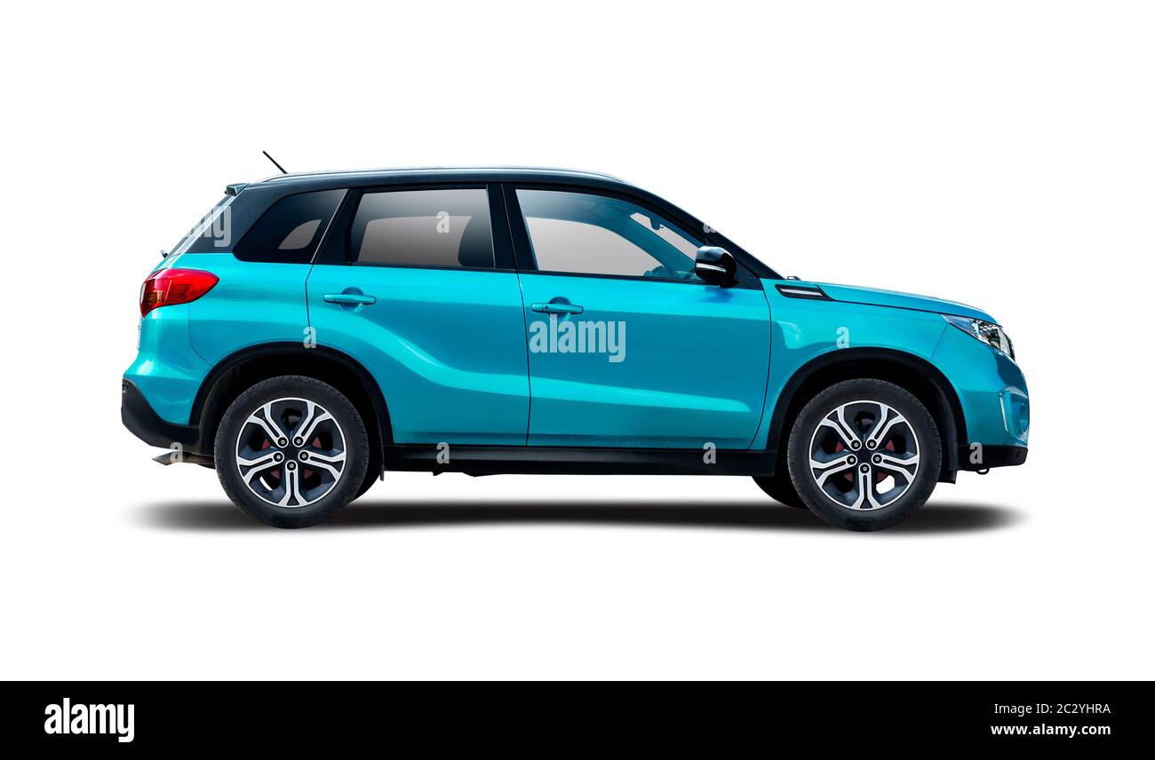 SUV car side view isolated on white Stock Photo - Alamy