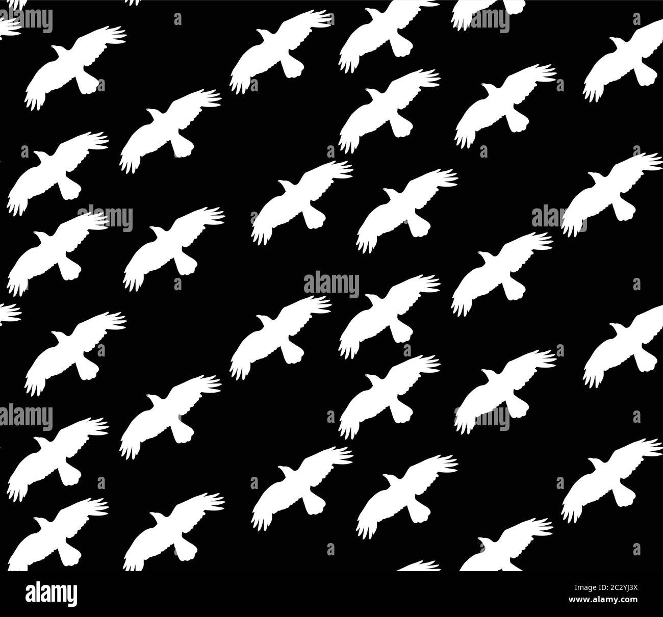 Birds silhouettes flying seamless Stock Vector Images - Alamy