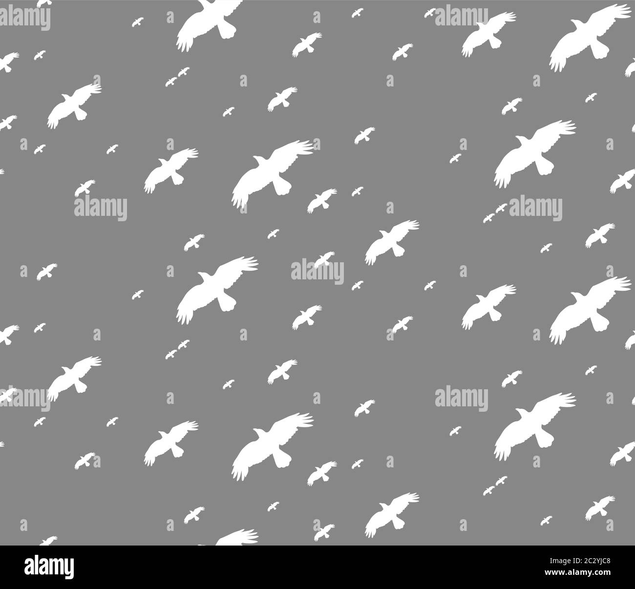 seamless background with a silhouette of flying birds gray Stock Vector ...