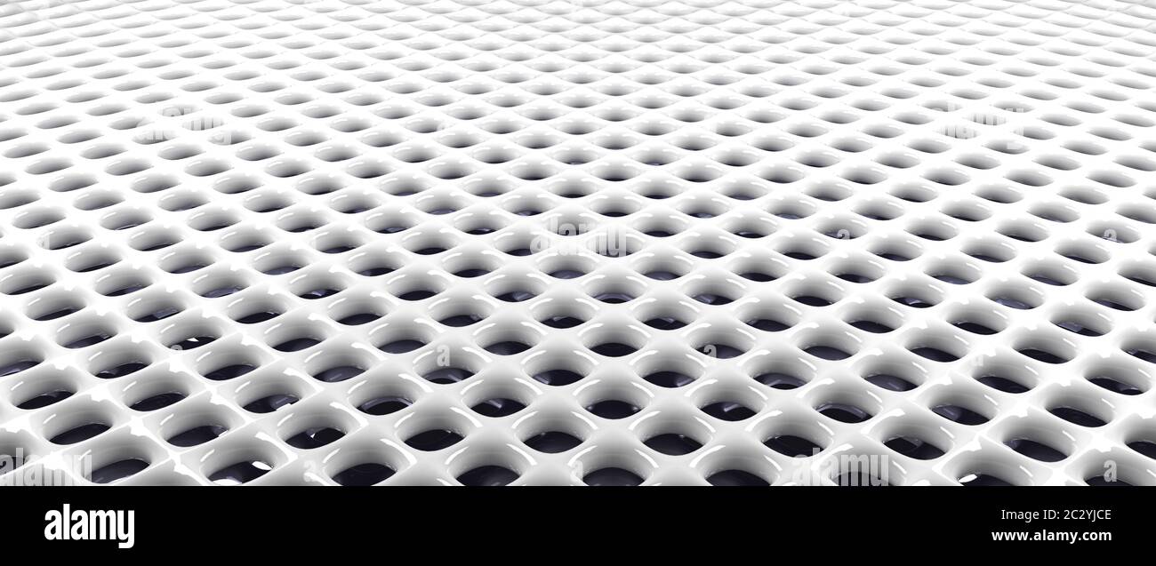 Glossy white metal grid pattern using as modern background, 3d ...