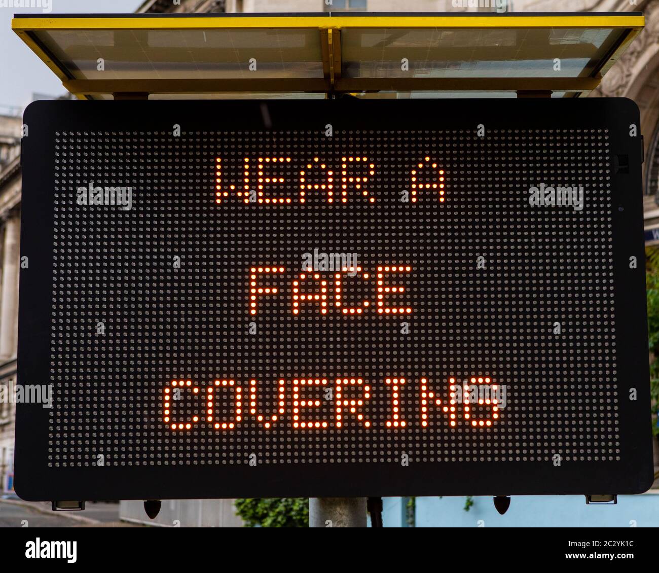London, UK - June 17th 2020: Wear a Face Covering sign at Waterloo ...