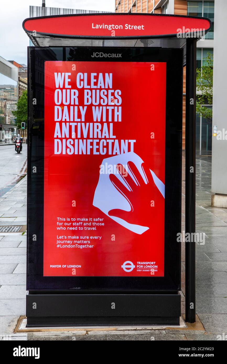 London bus stop advert hi-res stock photography and images - Alamy