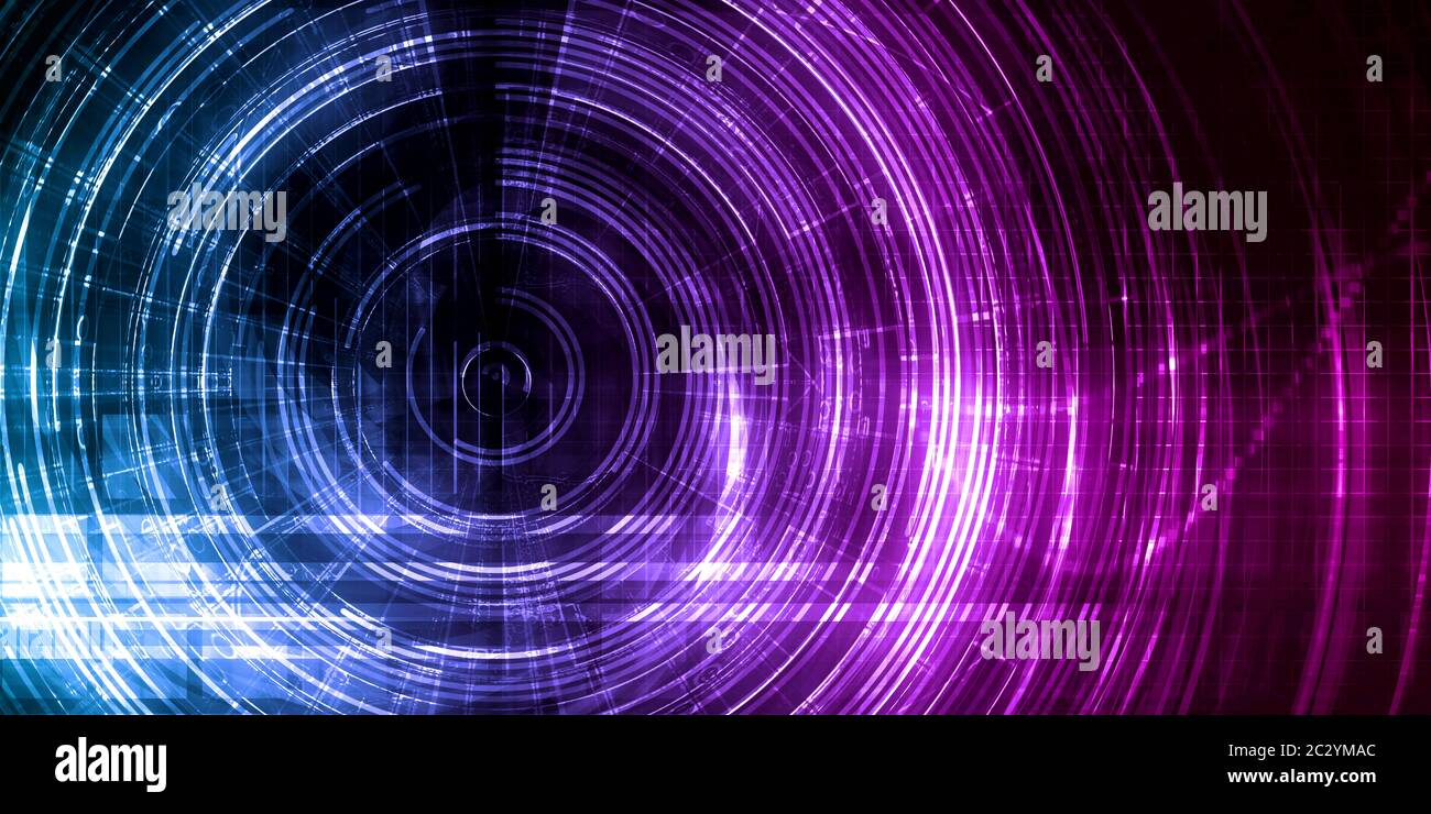 Technology Portal with Digital Circle Access System Stock Photo - Alamy