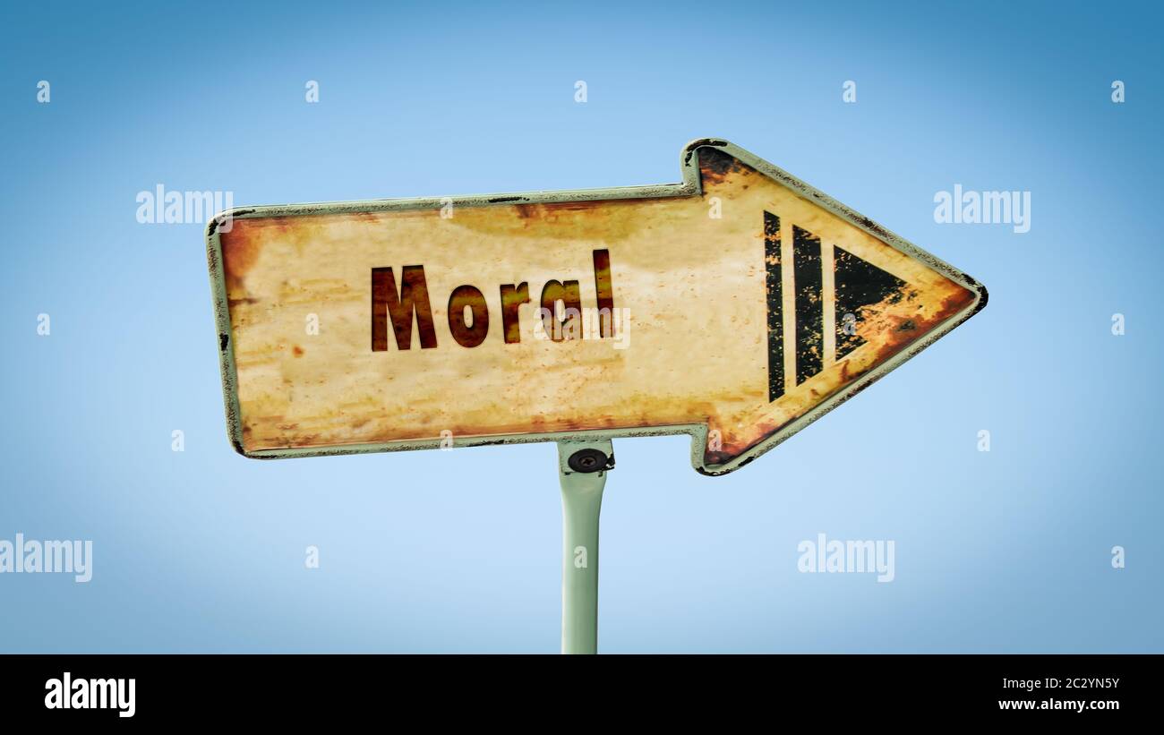 Street Sign to Moral Stock Photo - Alamy