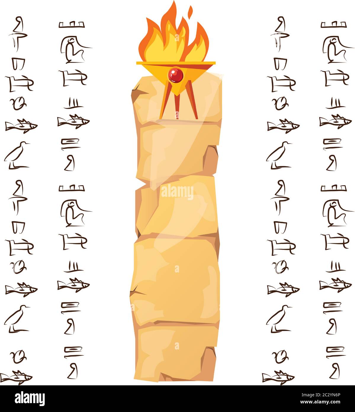 Ancient altar or table for religious offerings with burning sacrificial ...