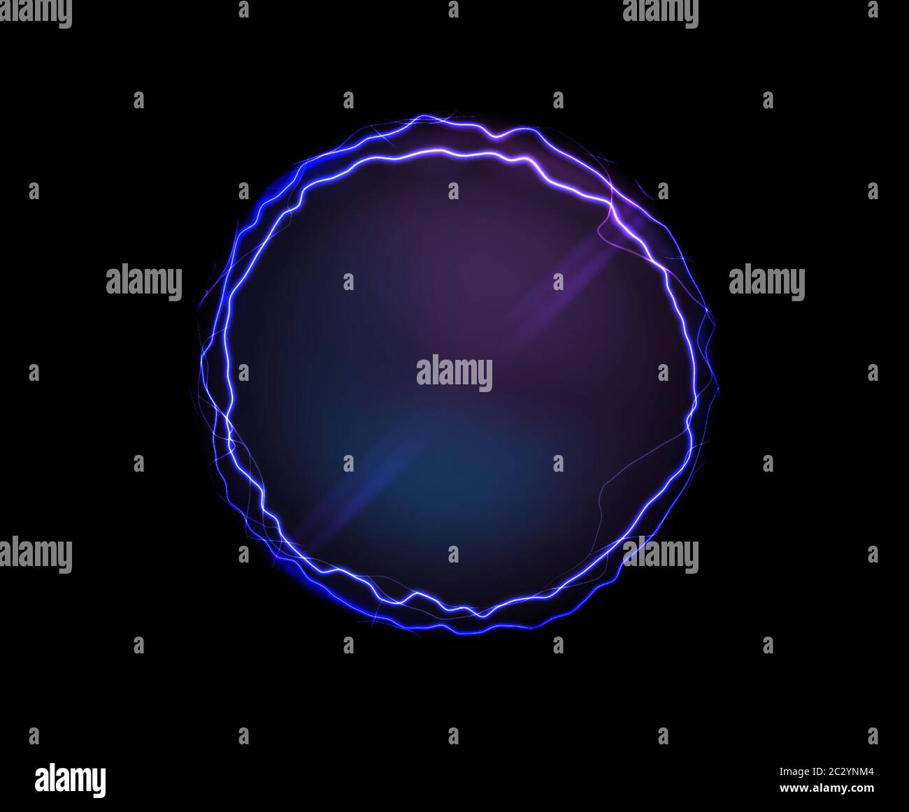 Electric circle or plasma round, realistic vector illustration ...