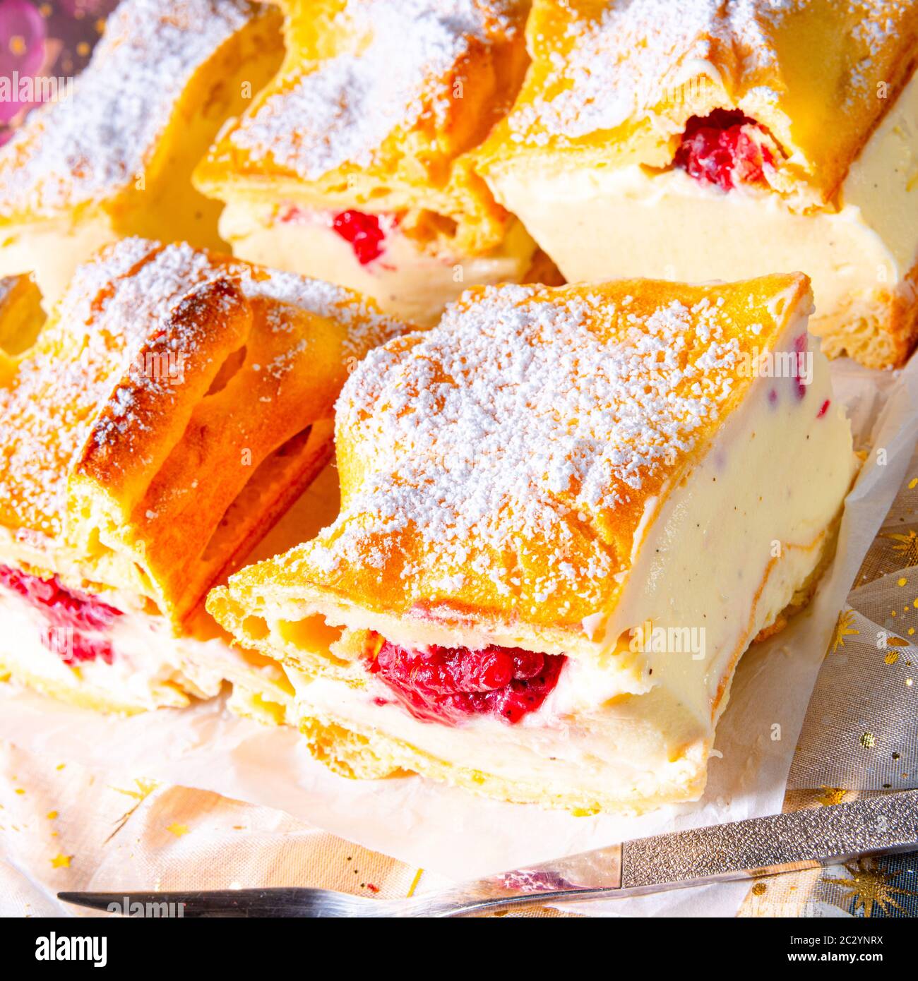 Karpatka - a delicious Polish pudding cake Stock Photo - Alamy