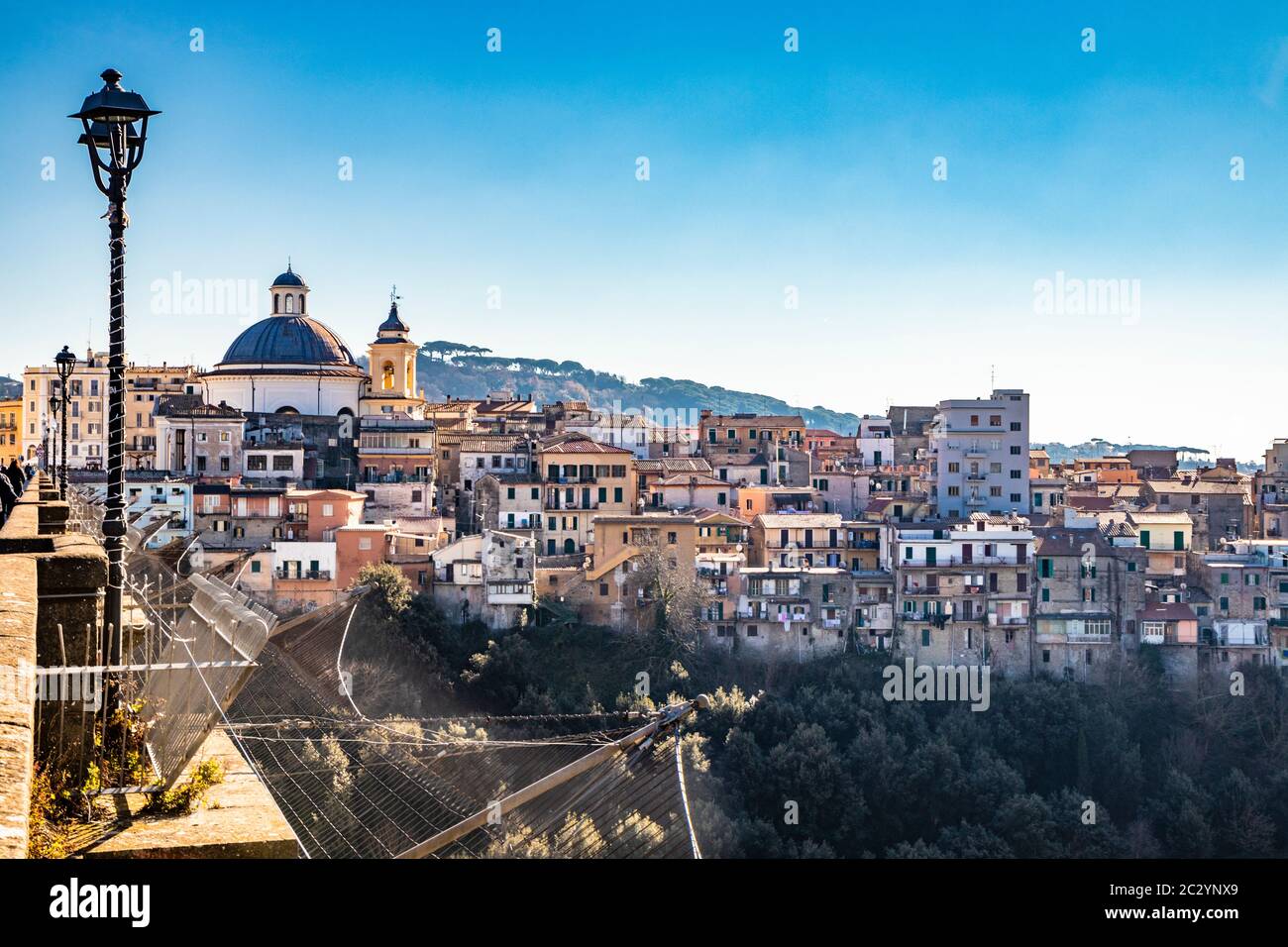 View of Ariccia, with the monumental bridge and the church of Santa ...