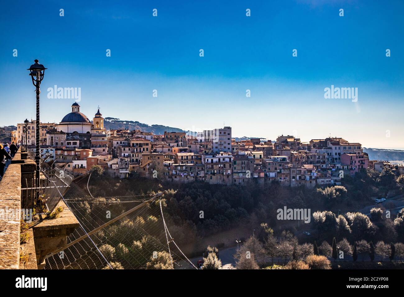 View of Ariccia, with the monumental bridge and the church of Santa ...