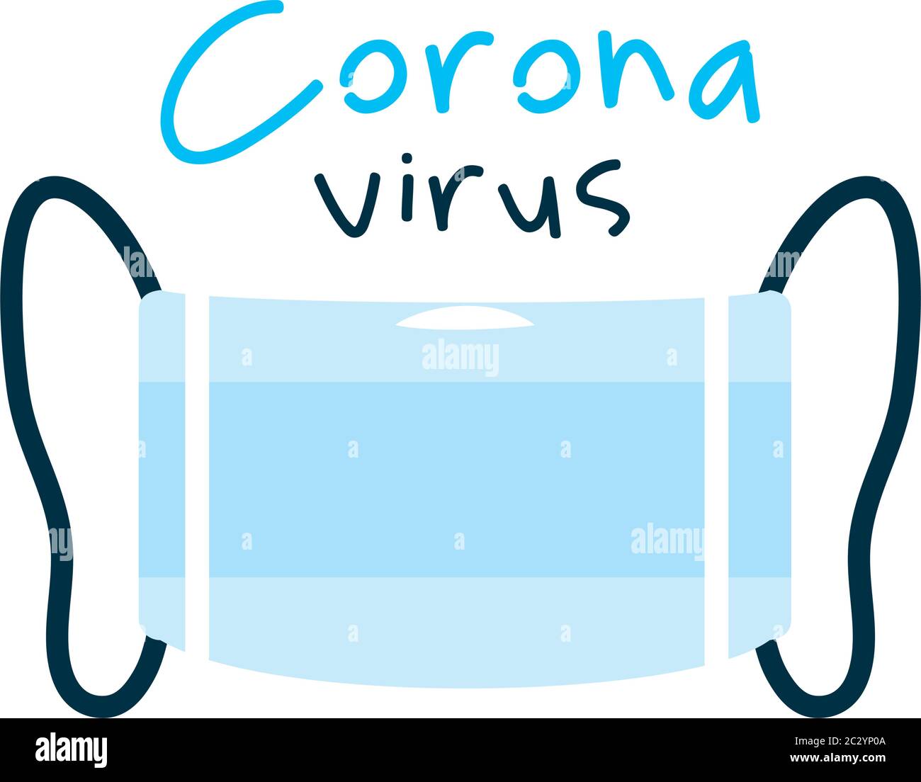 Coronavirus lettering design with medical mask icon over white ...