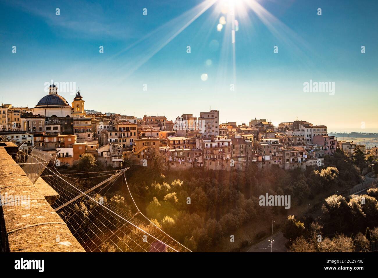 View of Ariccia, with the monumental bridge and the church of Santa ...