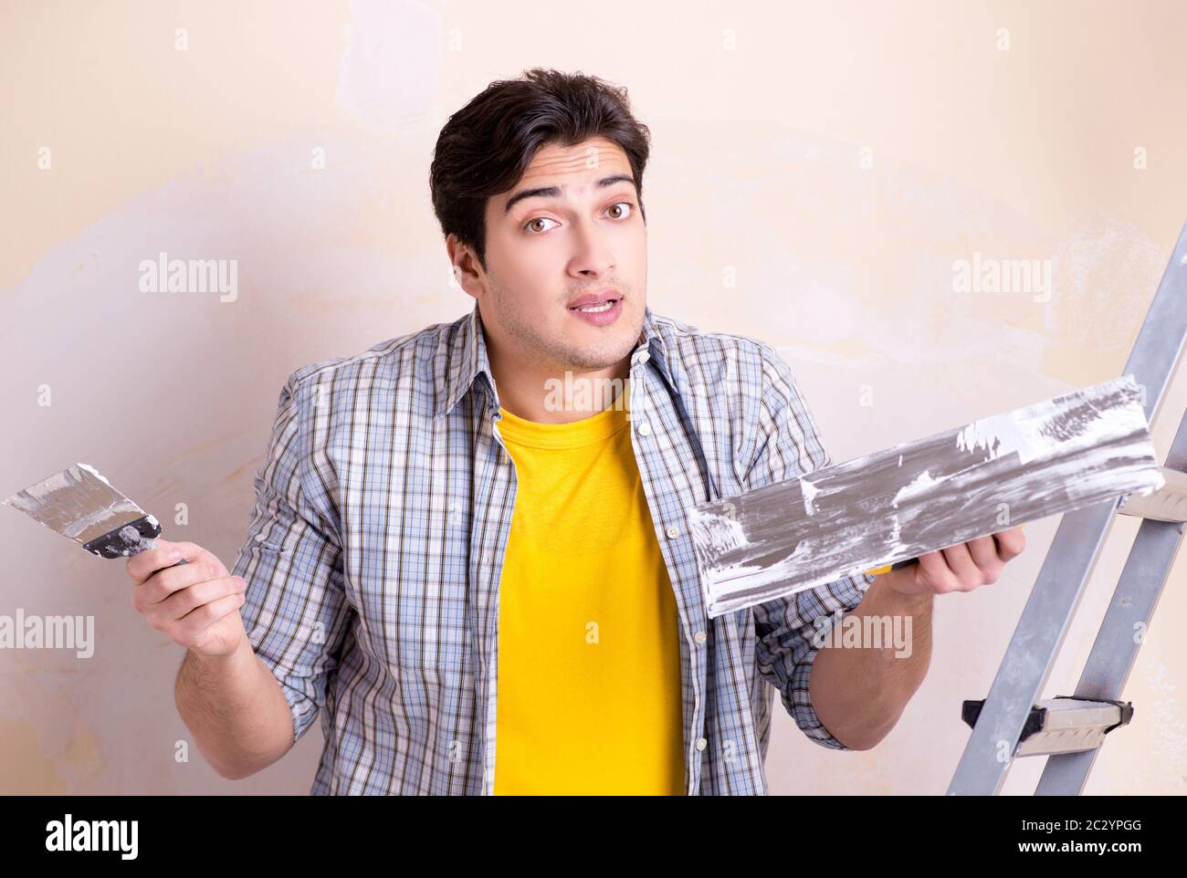 Applying stucco hi-res stock photography and images - Alamy