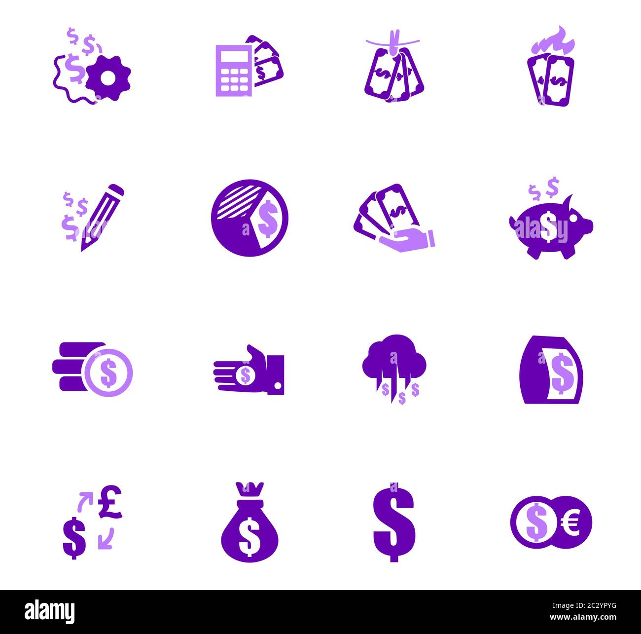 Money color vector icons for user interface design Stock Photo - Alamy