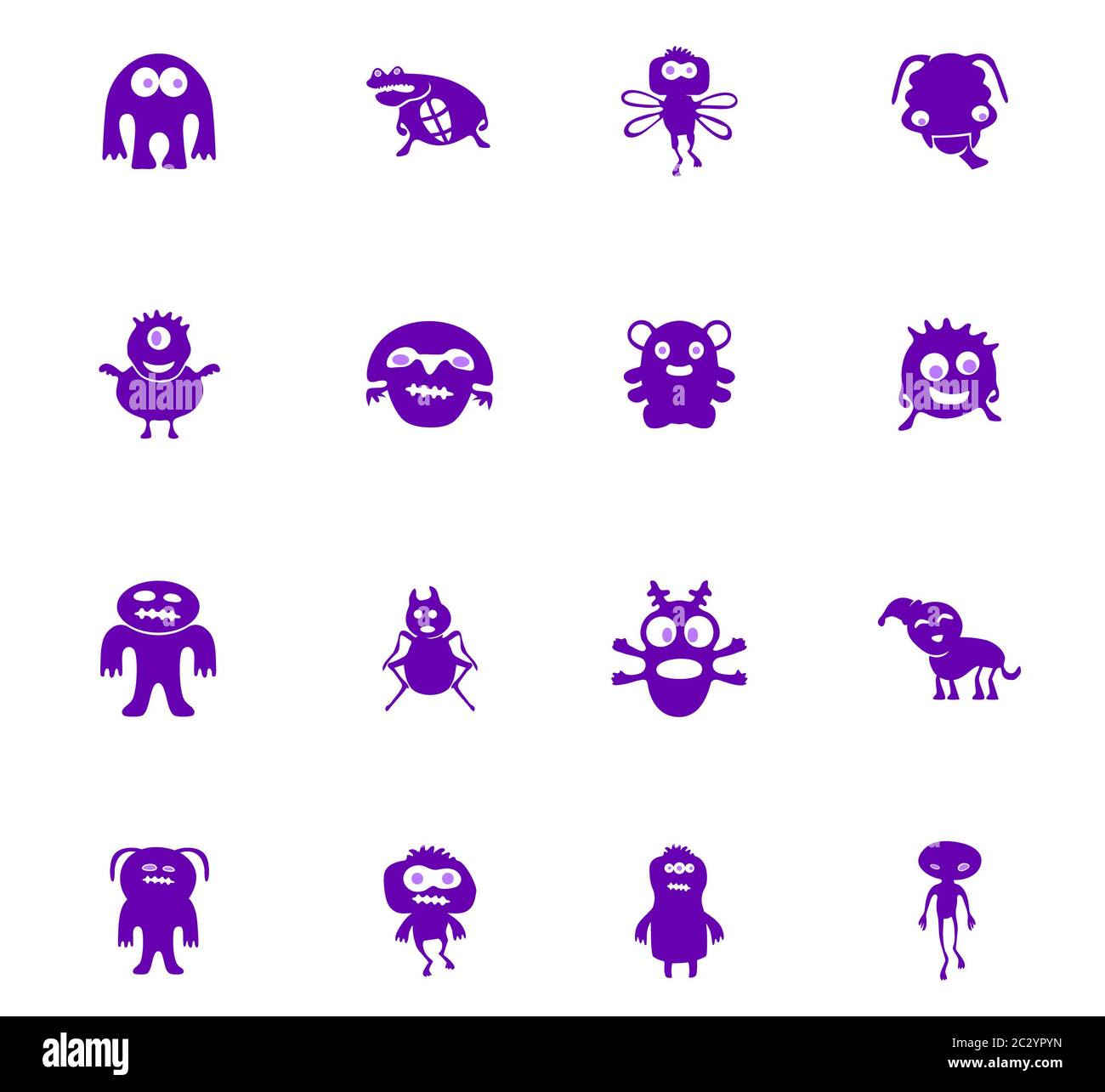 Monster color vector icons for user interface design Stock Photo - Alamy