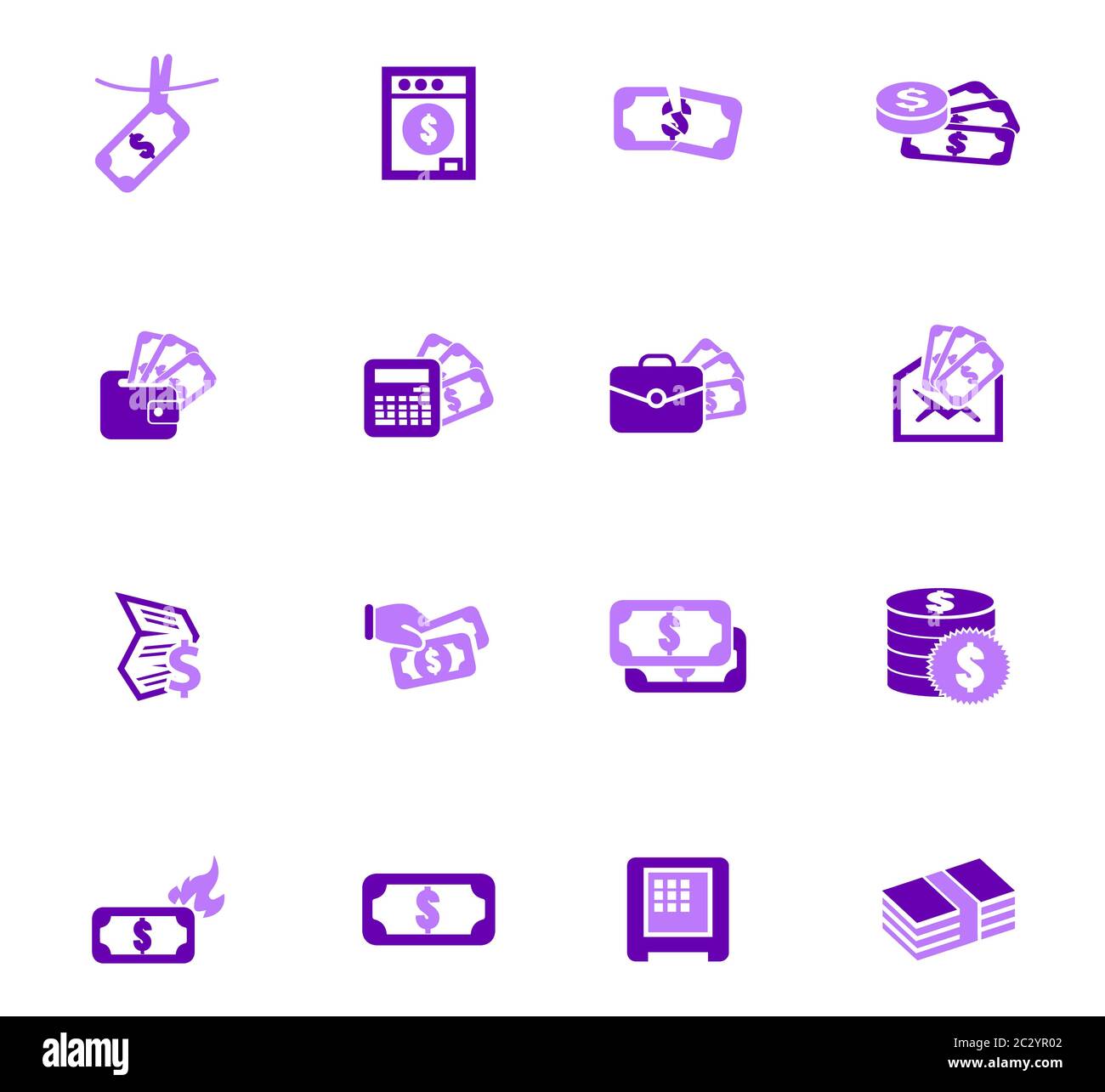 Money color vector icons for user interface design Stock Photo - Alamy