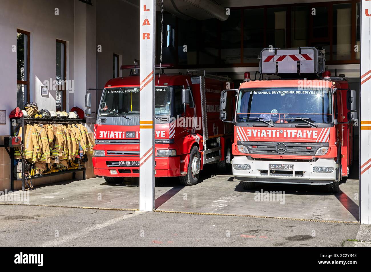 Istanbul, Turkey - February 13, 2020: Adalar district, fire station ...