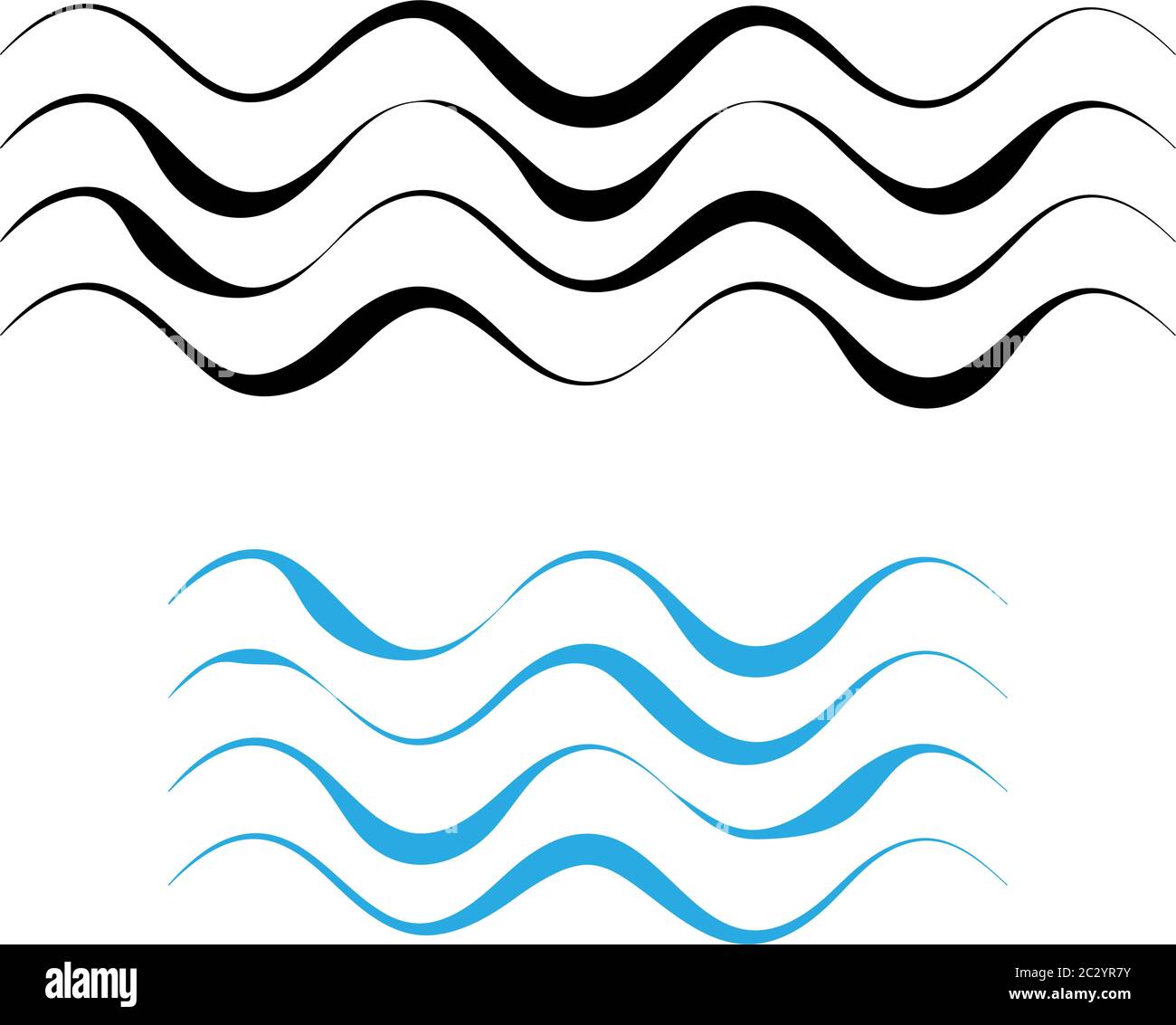 Water Wave Icon, Water Wave Sign Vector Art Illustration Stock Vector ...