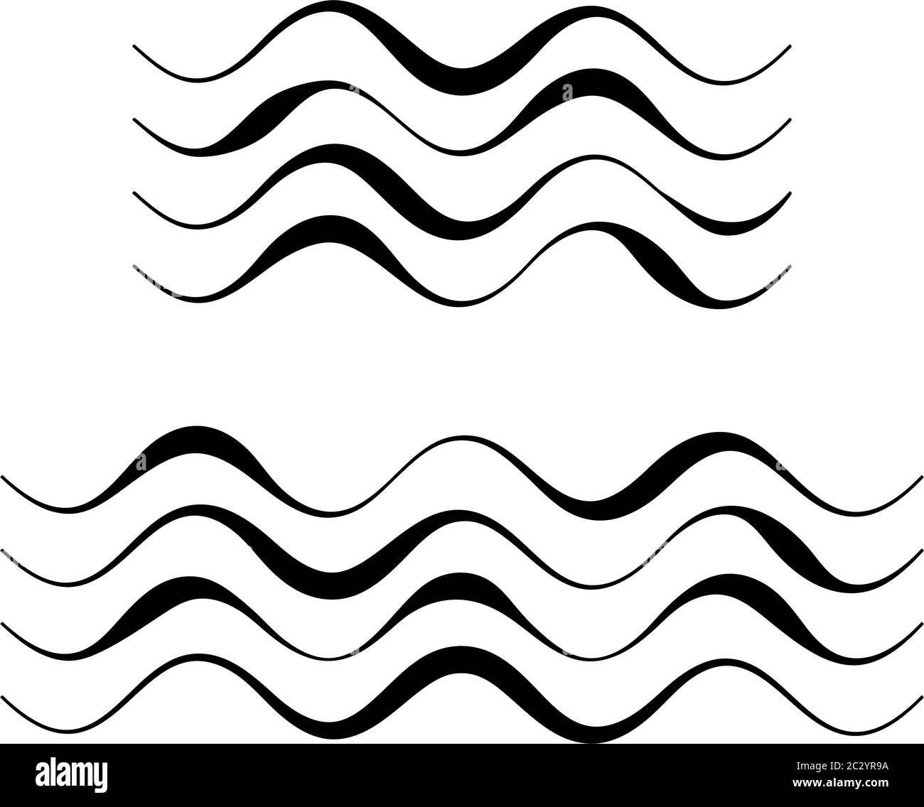Water Wave Icon, Water Wave Sign Vector Art Illustration Stock Vector ...
