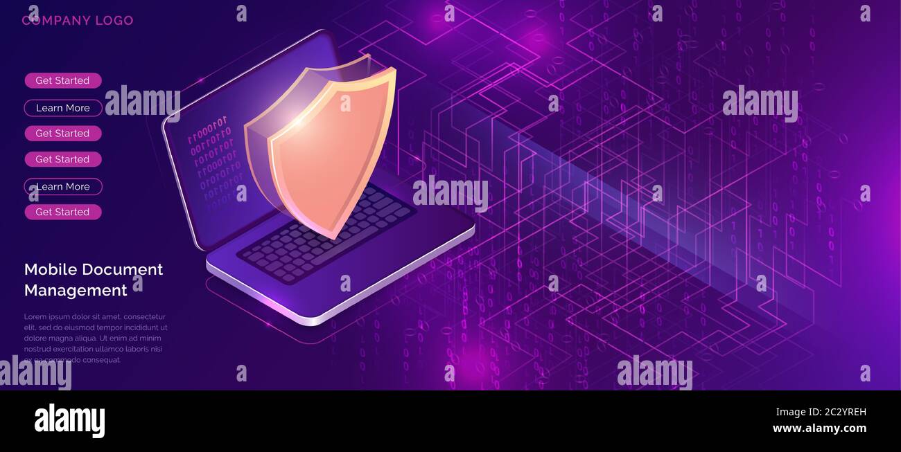 Data protection concept, online security guarantee, isometric vector ...