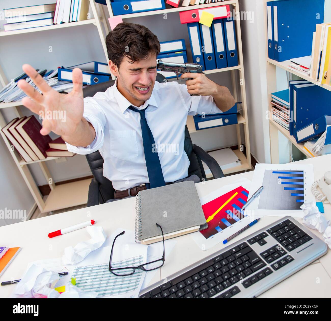 Busy frustrated businessman angry in the office Stock Photo - Alamy