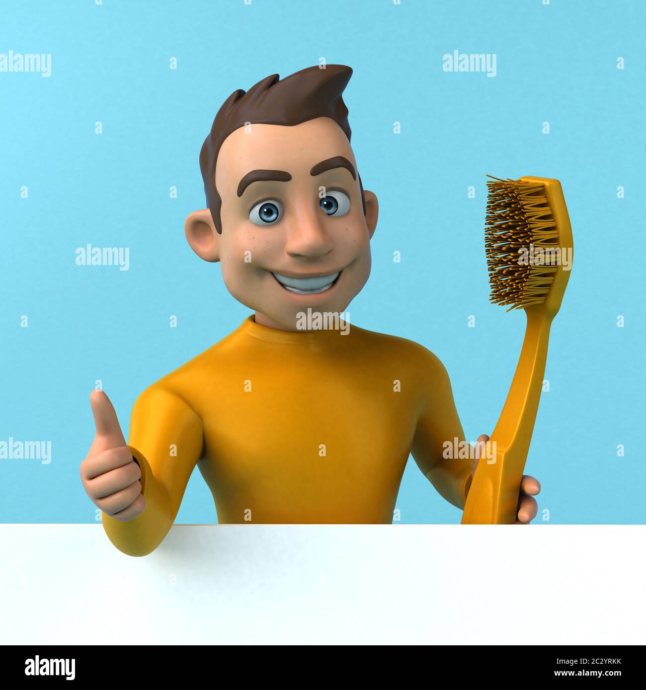 Fun 3D cartoon yellow character Stock Photo - Alamy