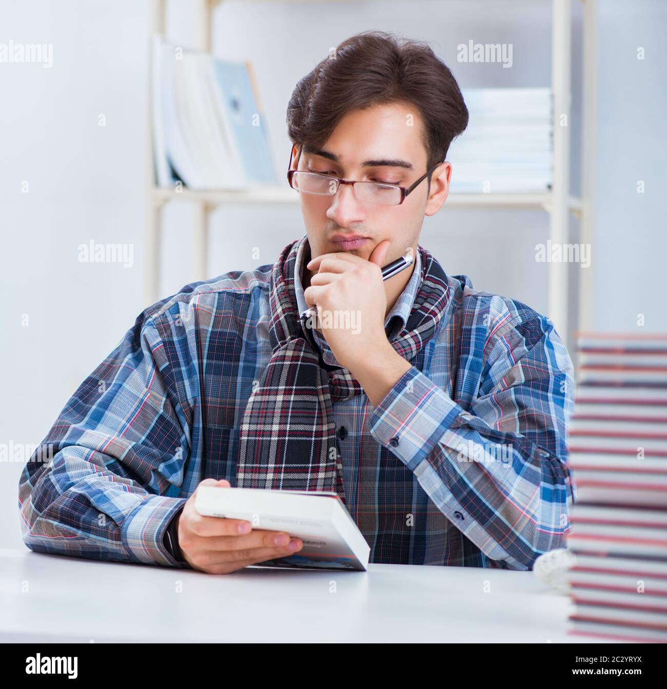 Writer presenting his books to public Stock Photo - Alamy