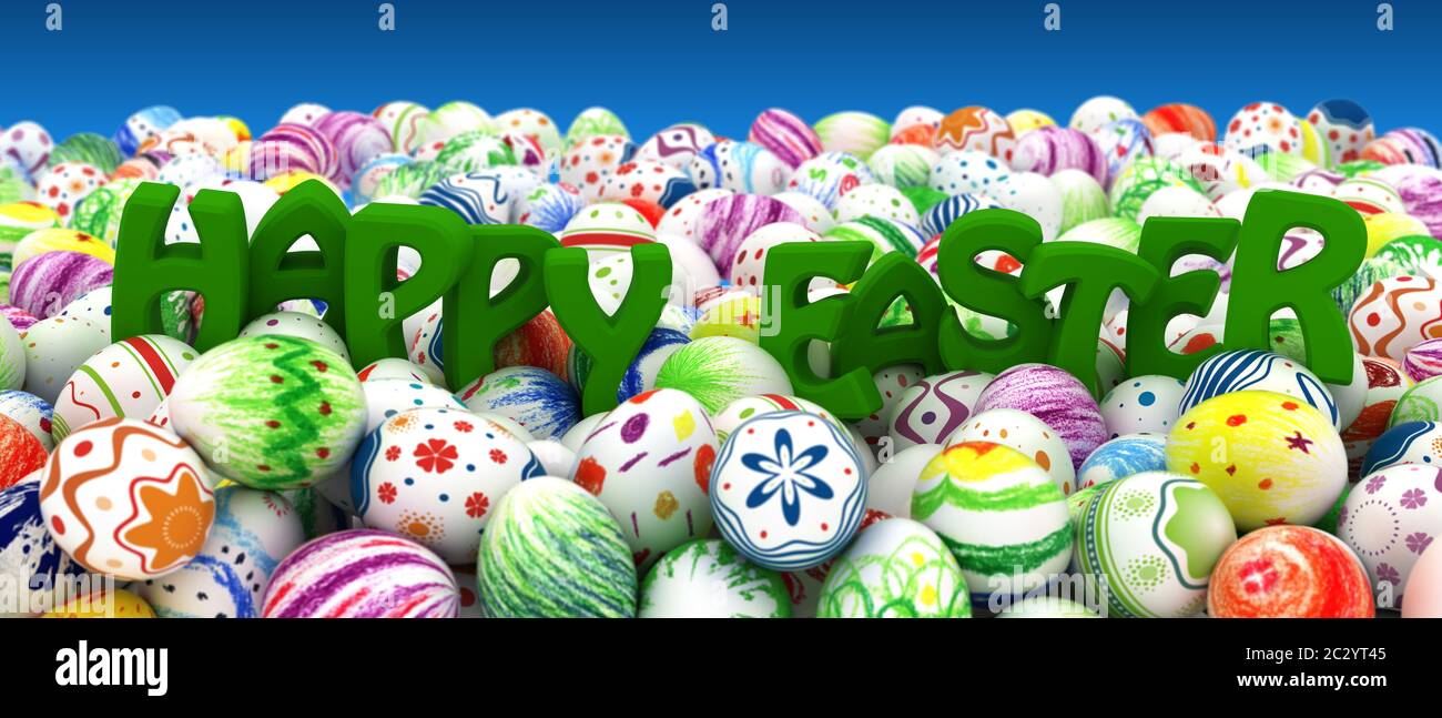 Painted Easter Eggs (Computer generated illustration Stock Photo - Alamy