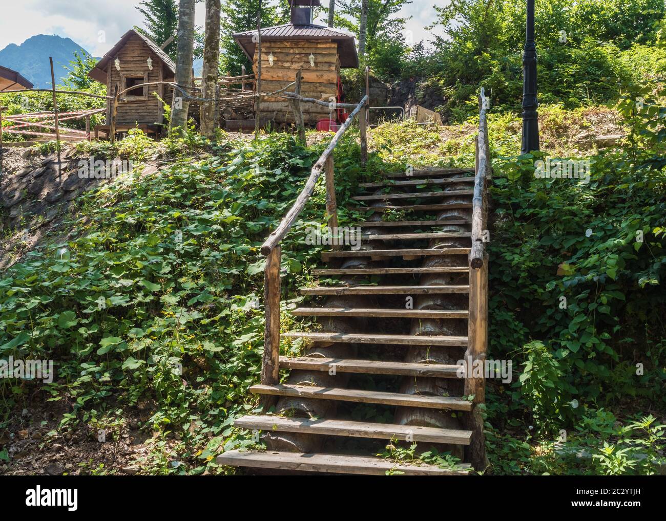 Wooden steps footpath hi-res stock photography and images - Alamy