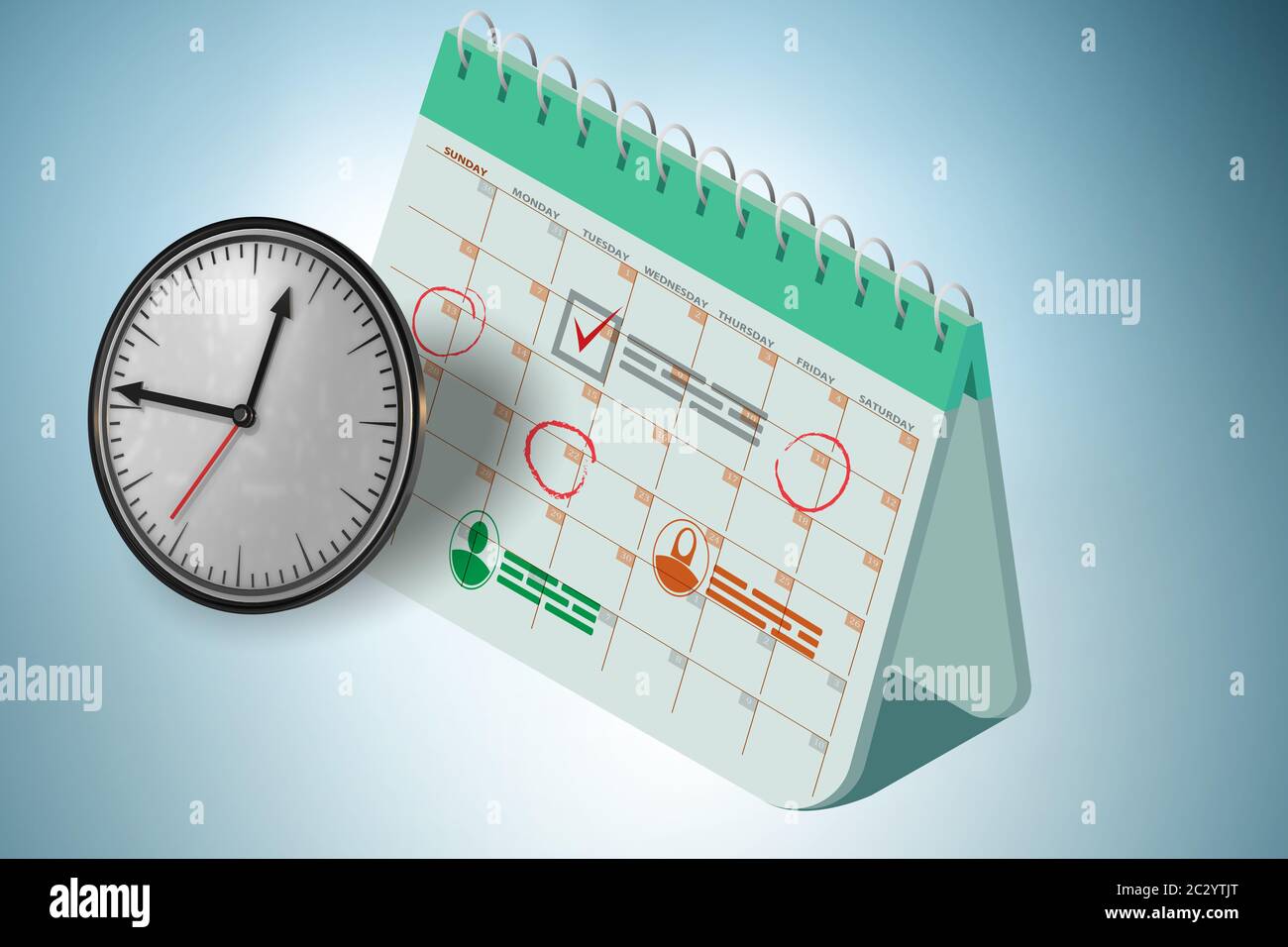 Calendar concept for planning purposes - 3d rendering Stock Photo - Alamy
