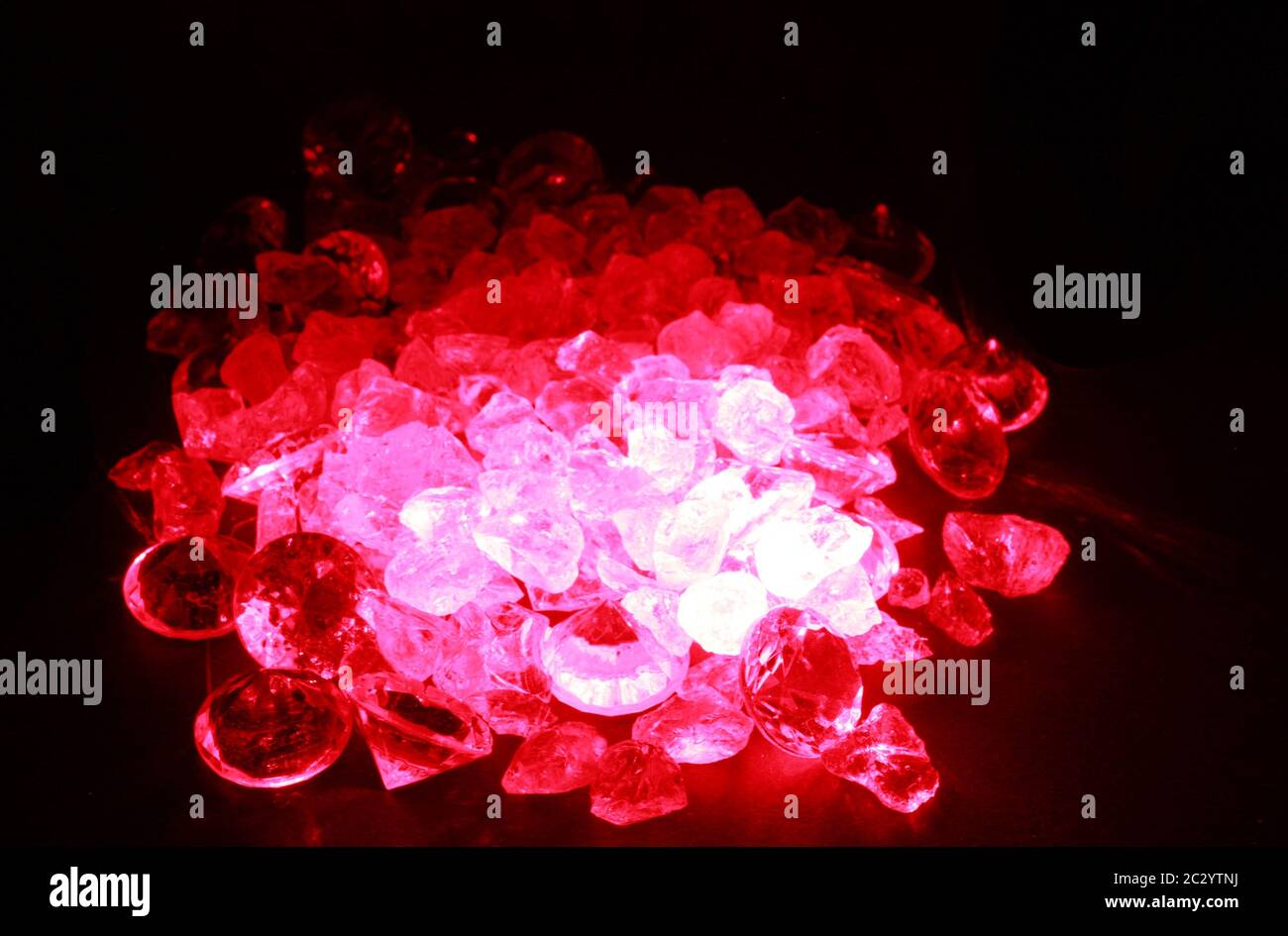 Laser red glow of glass blocks Stock Photo - Alamy