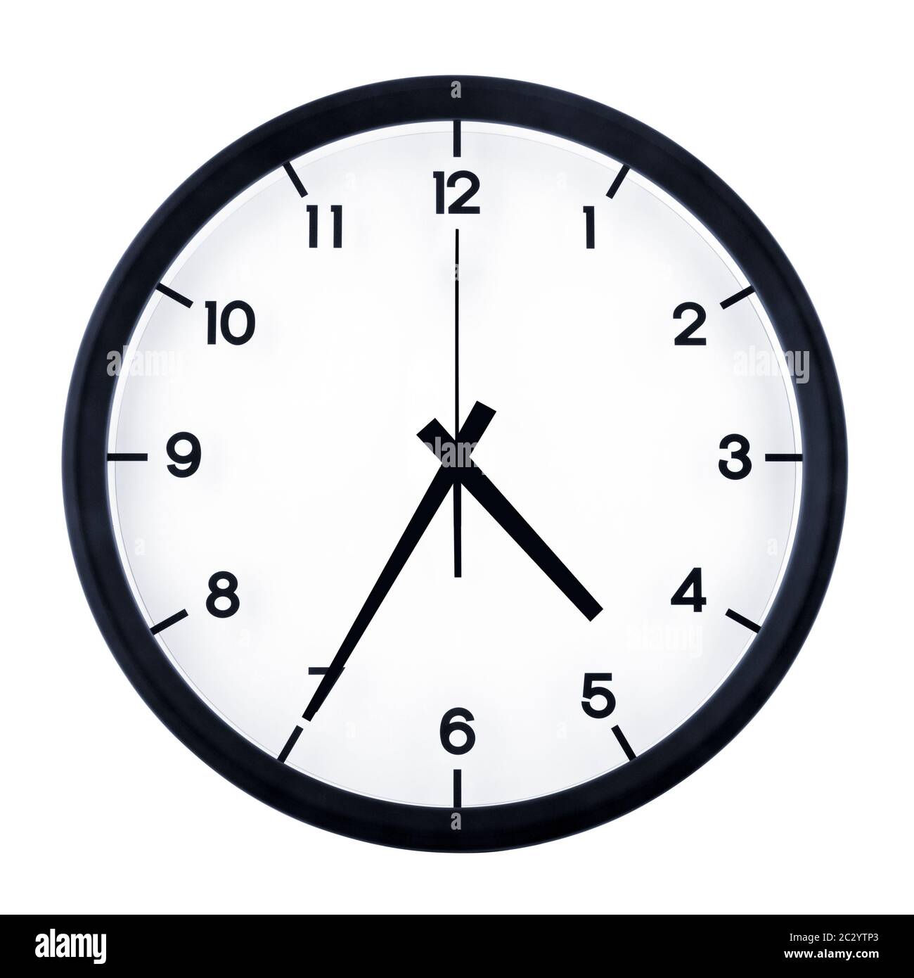 Classic analog clock pointing at four thirty five, isolated on white ...