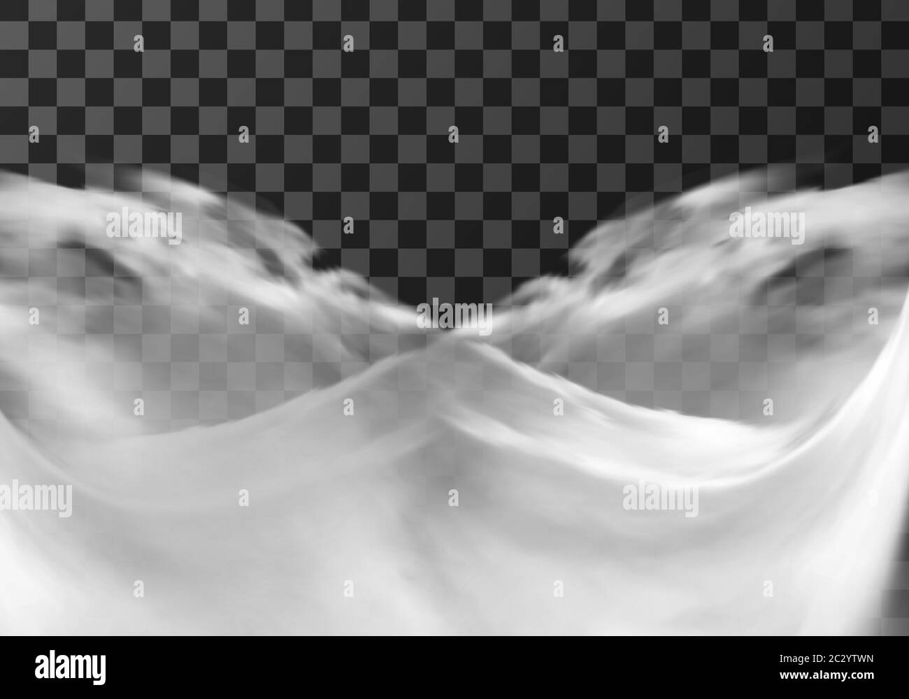 White cloud border, weather meteo frame realistic vector illustration ...