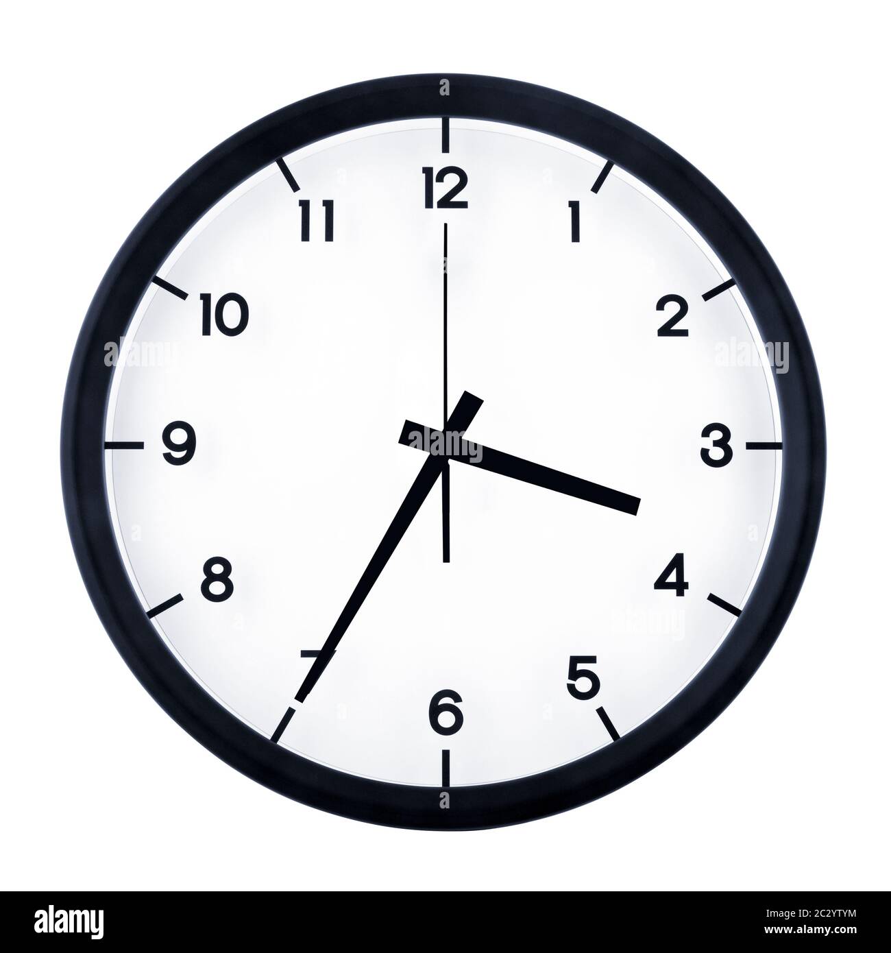 Classic analog clock pointing at three thirty five, isolated on white ...