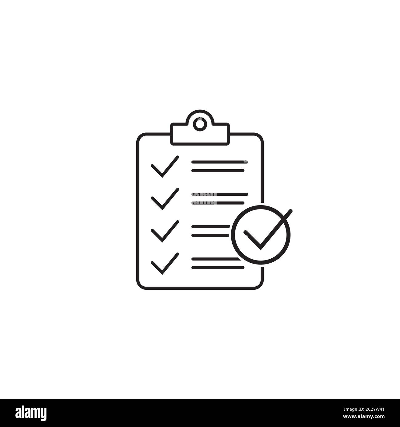 Clipboard with checklist icon, symbol for web site and app design ...