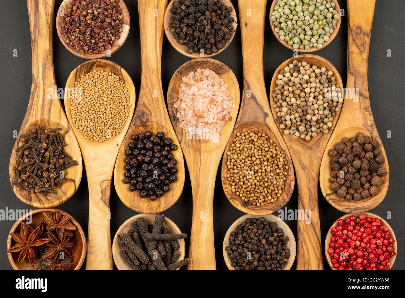 Spice and Food - Background made of many various spices and pepper ...