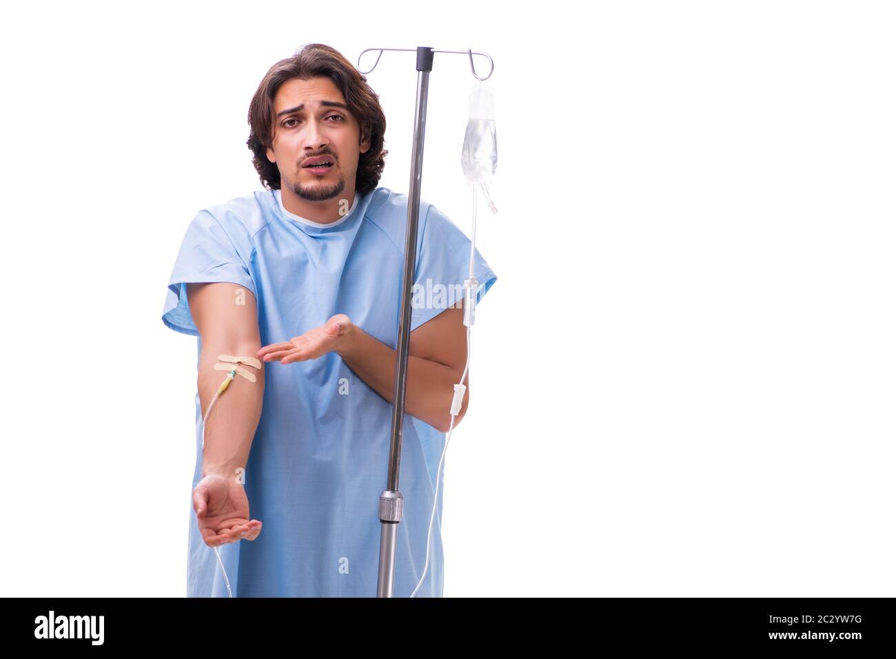 Young male patient in blood transfusion concept Stock Photo - Alamy