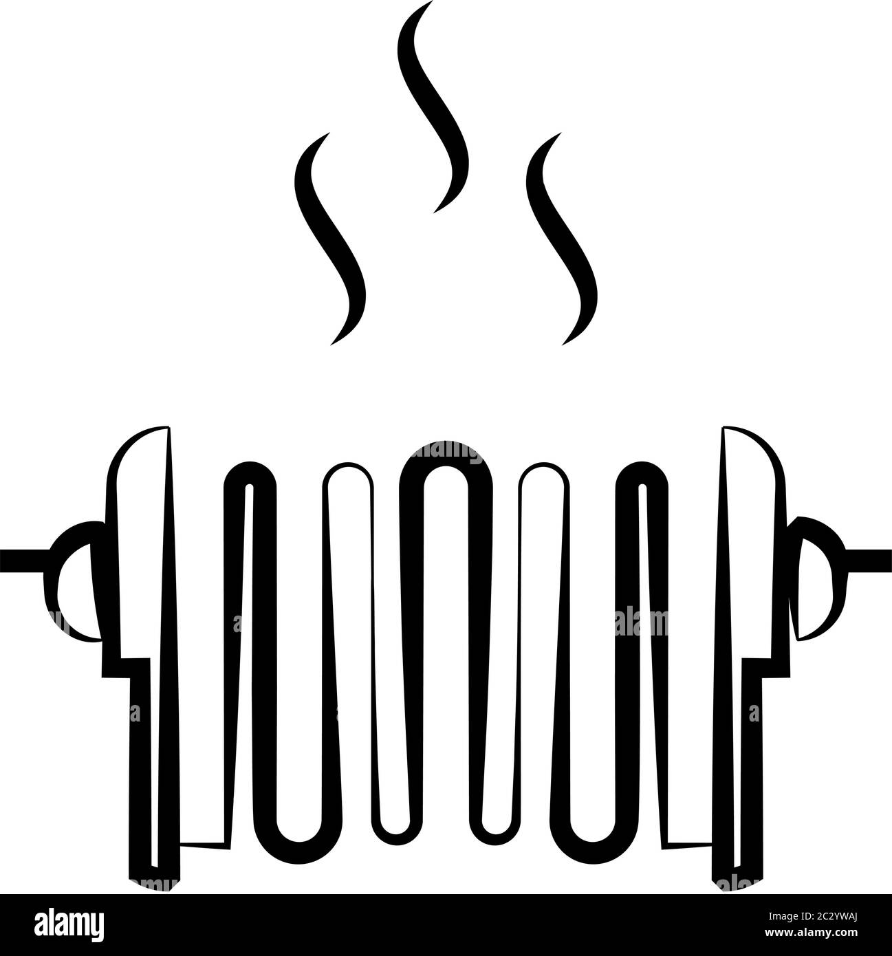 White line electric heater icon Cut Out Stock Images & Pictures - Alamy