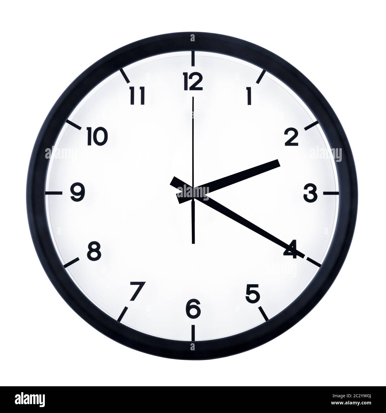 Classic analog clock pointing at two twenty, isolated on white ...