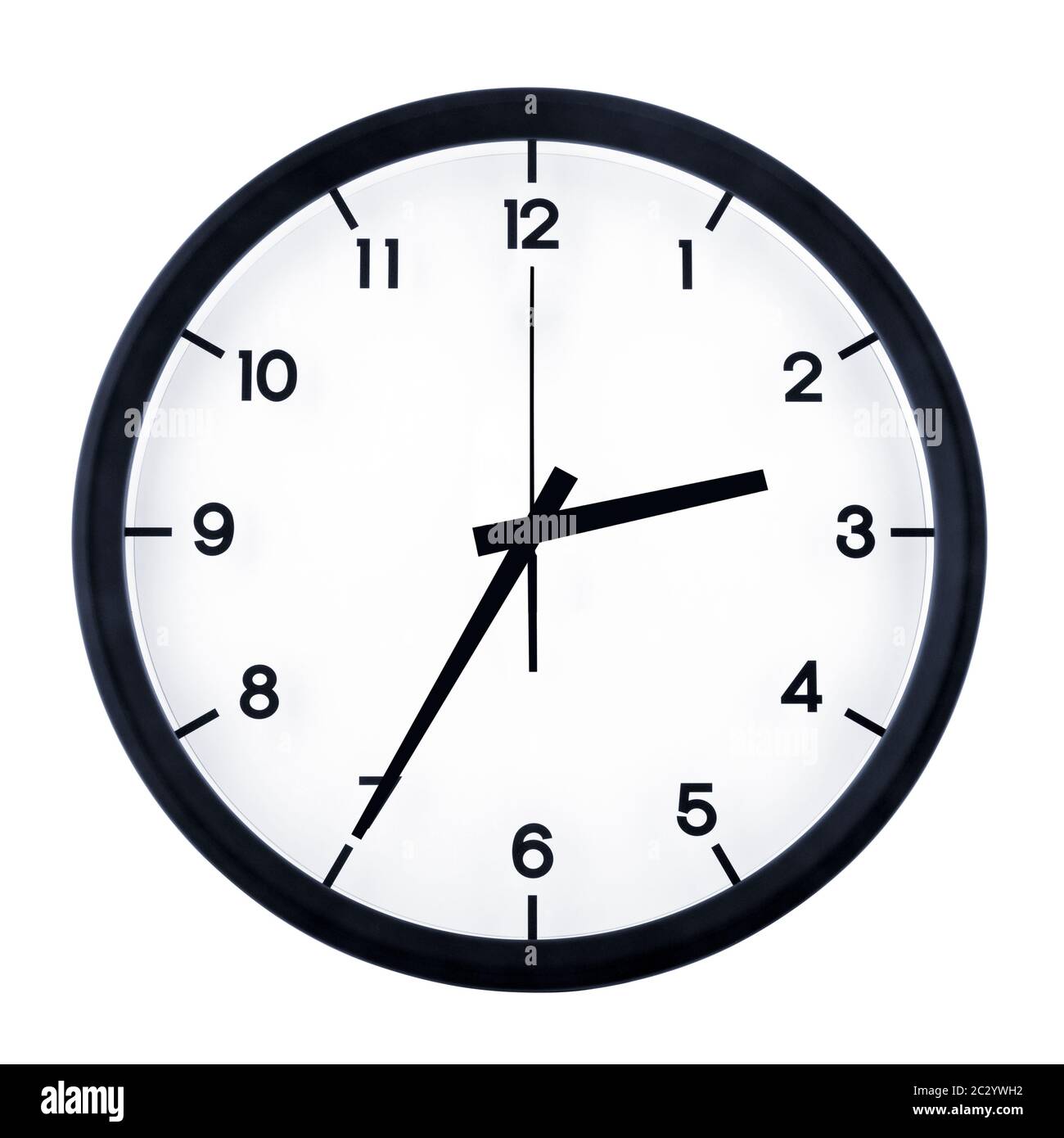 Classic analog clock pointing at two thirty five, isolated on white ...