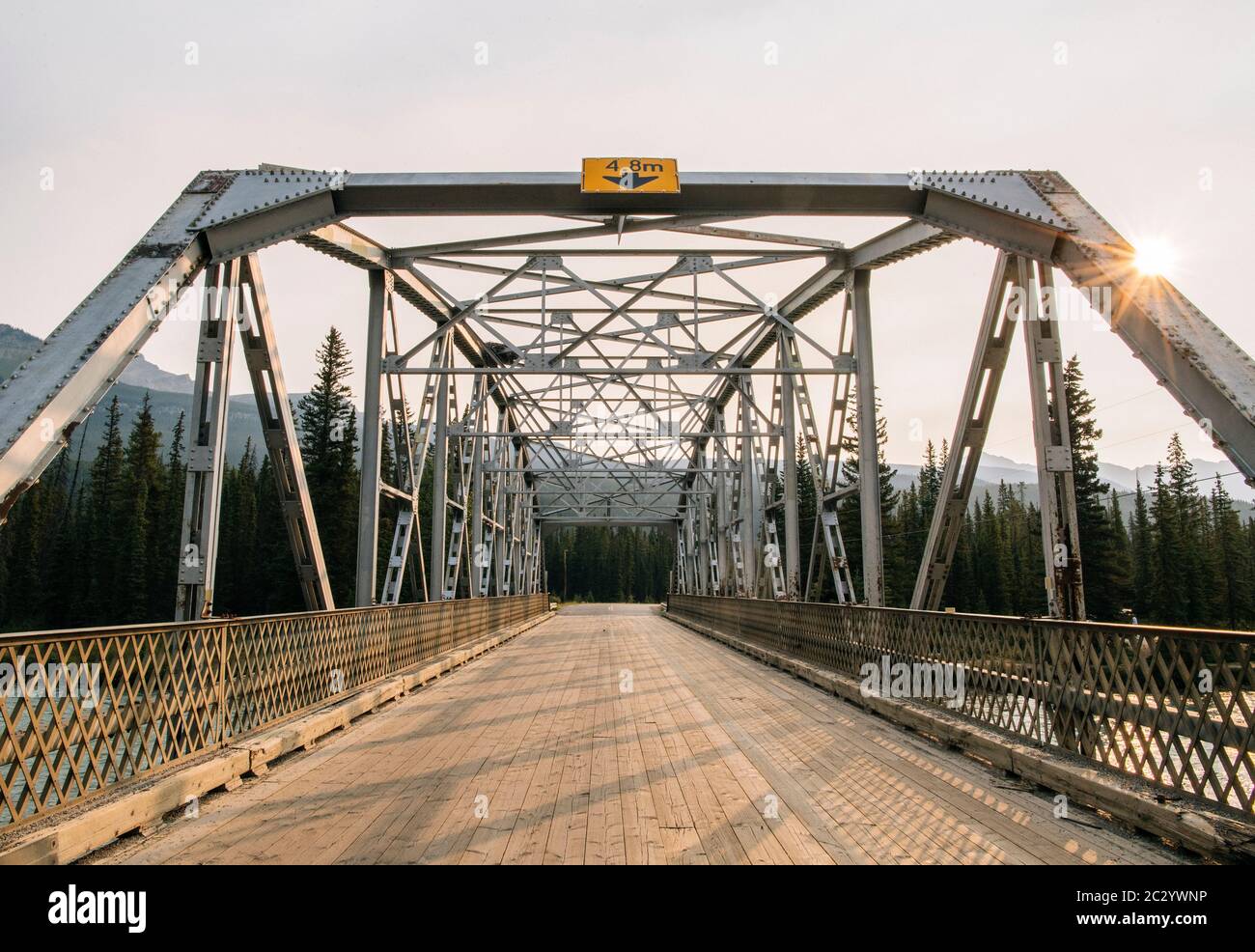 View of empty bridge, Banff, Alberta, Canada Stock Photo - Alamy