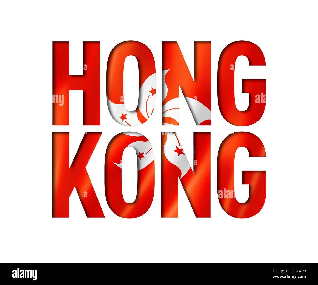 Hong Kong flag text font. nation symbol background Stock Photo - Alamy