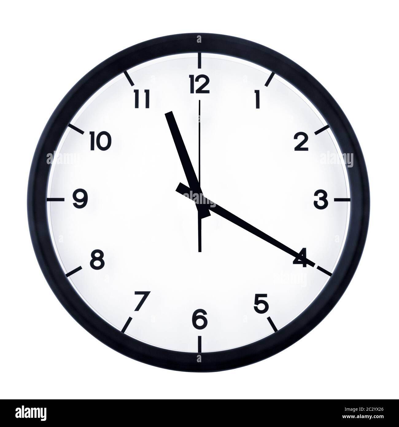 Classic analog clock pointing at eleven twenty, isolated on white ...