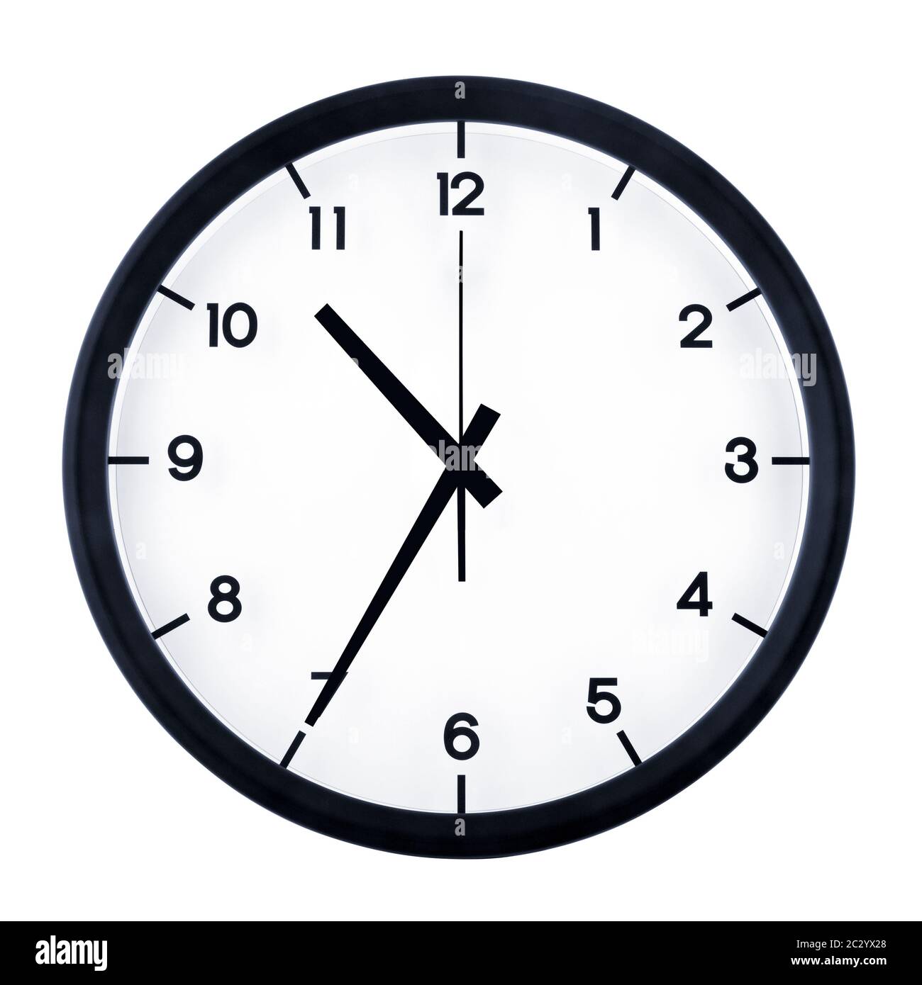 Classic analog clock pointing at ten thirty five, isolated on white ...