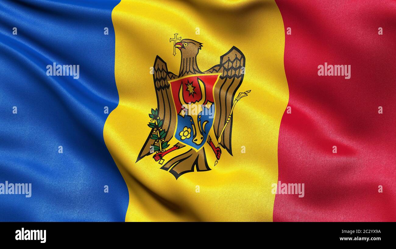 Flag of the Republic of Moldova, 3-D illustration Stock Photo - Alamy
