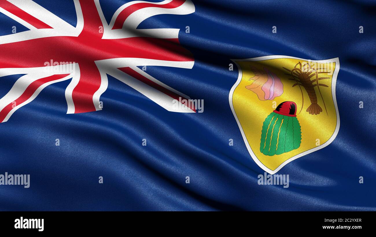 Flag of the Turks and Caicos Islands, 3-D illustration Stock Photo - Alamy