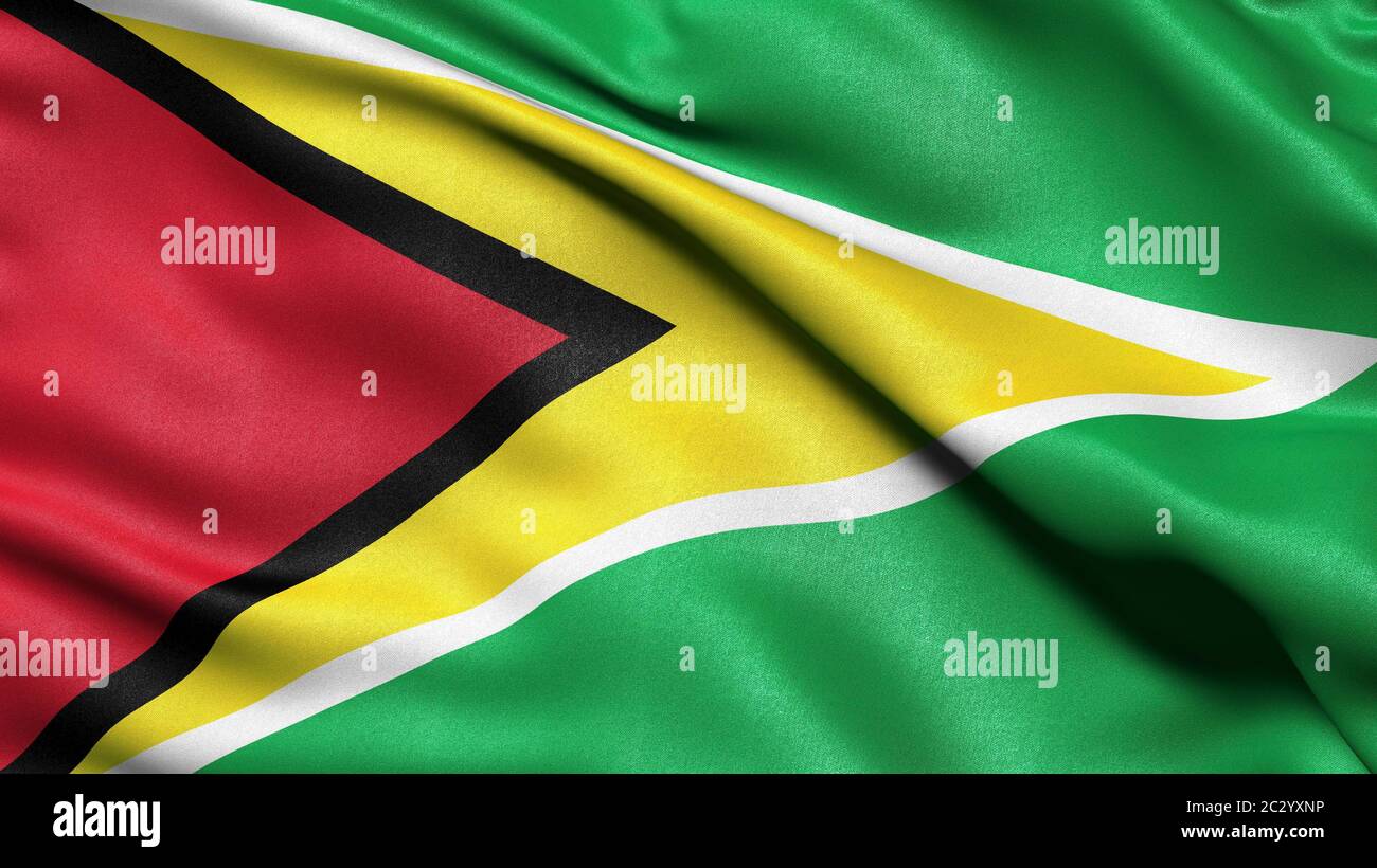 Flag of Guyana, 3-D illustration Stock Photo - Alamy